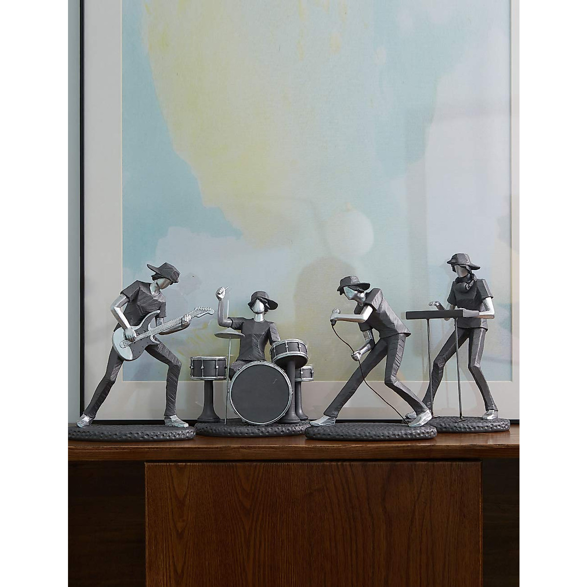 HAUCOZE Music Decor Figurine Home Gifts Modern Sculpture Statue Table Centerpiece Crafts Polyresin Piano Arts 8.5inch