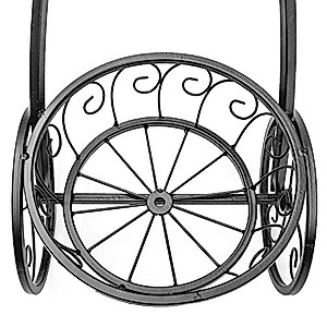 Sorbus Tricycle Plant Stand - Flower Pot Cart Holder - Ideal for Home, Garden, Patio - Great Gift for Plant Lovers, Housewarming, Mother’s Day - Parisian Style (Black)