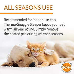 K&H Pet Products Thermo-Snuggly Sleeper Heated Pet Bed Large 31 X 24 X 5 Inches Sage/Tan