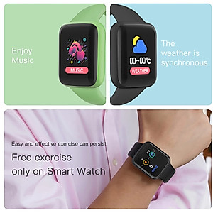 Smart Watch 1.44inch Touch Screen Fitness Watch Waterproof Heart Rate Sports Pedometer, Fitness Sport Watch,Waterproof Watch,Blood Pressure Watch, Black