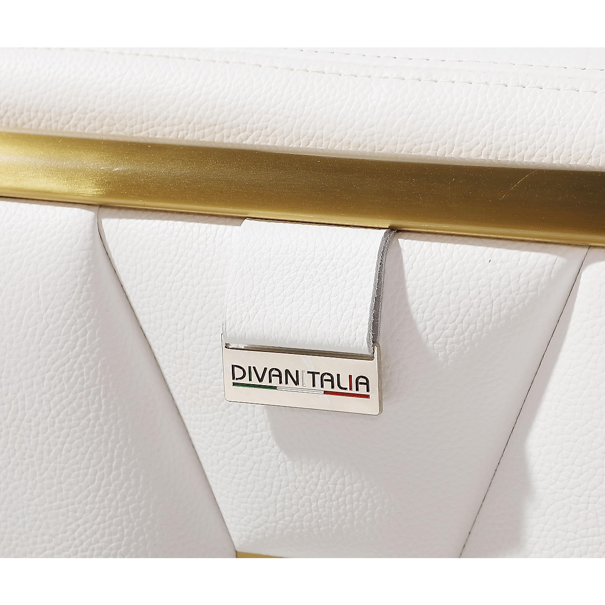 Blackjack Furniture Milo 89" Top-Grain Italian Leather Sofa, Contemporary Design Living Room Couch with Brazilian Wood Frame, Stainless Steel Legs & High-Density Foam Cushioning, White