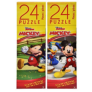 Disney Mickey Mouse Tower Box Puzzle 24 Pcs, Easy to Play Jigsaw Puzzle, Fun & Exciting Game, Educational Learning Activity for Kids, Children, Preschool Toys & Games Assembled Size 9.1 x 10.3 Inch