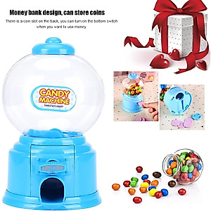 AYNEFY Portable Kid Candy Machine,Plastic Mini Gumballs Dispenser Machine Mini Twisted Sugar Machine Piggy Ban Kids Kindergarten Christmas Day Present(Blue)