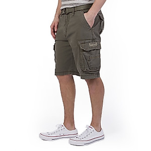 Unionbay mens Survivor Belted Cargo Short - Reg and Big & Tall Sizes,Military,34