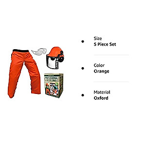 Forester Protective Clothing - OEM Forestry Cutter Combo Kit Apron Chaps Helmet Face Shield Ear Muffs Safety Glasses Arborist Equipment Chainsaw Pants Logging Tools Helmet Accessories Orange