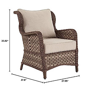Signature Design by Ashley Clear Ridge Outdoor Handwoven Wicker Cushioned Lounge Chair 2 Count, Light Brown