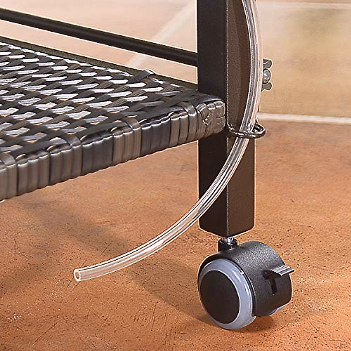 Nightcore 108 Quart Rattan Beverage Cooler Cart, Rolling Cooler with Shelf & Hanger, Ice Chest on Wheels, Portable Patio Backyard Cooler Trolley, Wicker Cooler Cart for Yard, Garden, Party