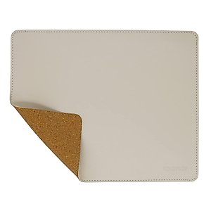 KINOPREV Leather Mouse Pad - Wood Mouse Pad with Stitched Edge,PU Non-Slip Mouse Pad,Double Side Mousepad,Waterproof Gaming Mouse Pad for Computers,Laptop,Office & Home,10.2" x 8.3",1 Pack (Beige)