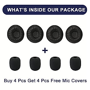 Ear Cushions for Plantronics Headset Replacement Ear Pads Compatible with Plantronics HW251N HW261N HW510 HW520 Blackwire C320 3210 3220 3320 Jabra Biz 2300 GN2000 PRO 920 9450 Headphones (4 Pack)