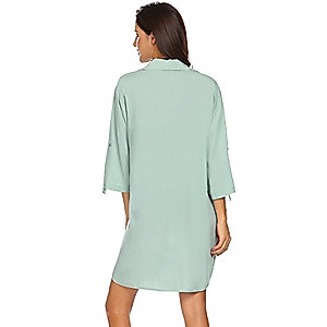 Ekouaer Beach Shirt Coverup Plus Women's Beachwear Cover Ups Bikini Bathing Suit Beach Dress Light Green