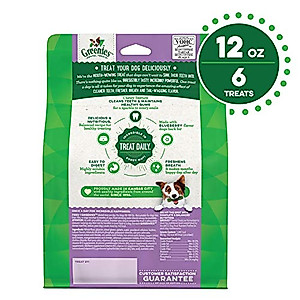 GREENIES Large Natural Dog Dental Care Chews Oral Health Dog Treats Blueberry Flavor, 12 oz. Pack (8 Treats)