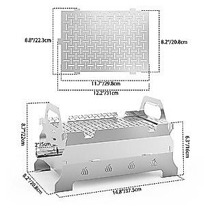 Onlyfire Portable Propane Gas Grill, Stainless Steel Camping Grill Detachable Tabletop BBQ Grill with Handles and Hose for Outdoor Cooking, Camping and Garden