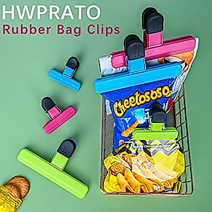 9 Pack Bag Sealer - Reusable Food Clips, Chip Bag Clips for Food Storage with Air Tight Plastic Heavy Seal Grip, Food Storage Bags Clips, Red&Blue&Green (3 Large and 6 Small)