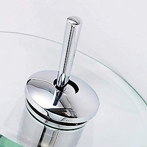 RONPOTY Kitchen Taps Mushroom-Shaped Long Neck Glass Bath Waterfall Faucet. Transparent Ship Faucet. Bathroom Sink Mixer Tap Xp-015