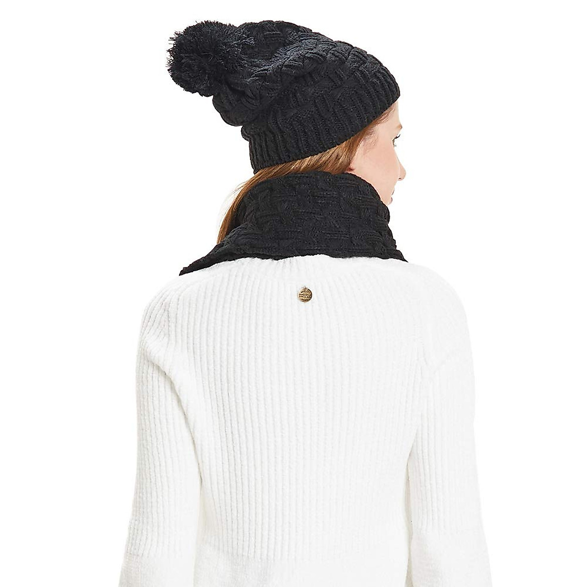 HANERDUN Women Girls Fashion Winter Warm Knitted Hat Beanie Hat Scarf Set