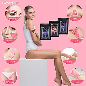 Hard Wax Beads for Hair Removal(300g/10.5OZ) Waxing Beads For Sensitive Skin with 10pcs Wax Spatulas, Painless At Home Wax Beans, Body, Bikini for Women Men Waxing ForWax Warmer (1 Rose 2 Lavander)