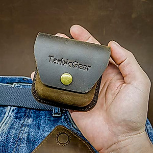 TarbicGear Belt Clip Airpod Case, Universal Leather Belt Holster for Airpod Pro, Samsung Galaxy Buds and Beats Studio Buds, Real Leather Earphone Pouch for Belt