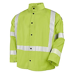 Revco JF1012-LM 30" Hi-Vis 9 oz. Flame Resistant Cotton Welding Jacket