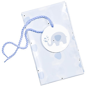 WRAPAHOLIC 56" Large Baby Boy Plastic Gift Bag - Cute Blue Elephant Design for Baby Shower, Kids Birthdays, Parties, Celebrating, or Any Occasion - 56" H x 36" W