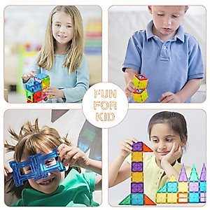 Magnetic Tiles,60PCS Magnetic Building Blocks for Kid,3D Magnet Building Tiles,Clear Magnetic Blocks Construction Playboards, Educational Magnet Toys for Boys Girls Toddlers 3 4 5 6 7 8 Year Old