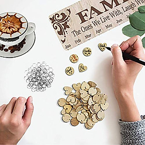 Family Birthday Calendar Board DIY Wooden Birthday Reminder Wall Hanging Calendar Plaque for Mom Dad with 100 Piece Wooden Discs