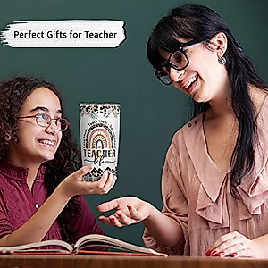 Macorner Teacher Gifts For Women - Appreciation From Students Birthday, Week, Back To School Stainless Steel 20oz Supplies Tumbler Cup Mug