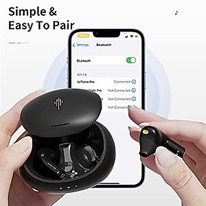 Magictom Half-in Ear Stereo V5.2 TWS Earphone Stable Signal ENC HD Calling True Wireless Earphone Low Power Consumption IP54 Waterproof TWS Earbud Exclusive Patented with 20hrs Playtime (Black)