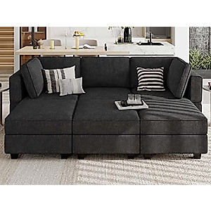 Belffin Modular Sofa Bed Module Sectional Sleeper Sofa Convertible Sectional Couch Bed Set Sleeper Couches Dark Grey