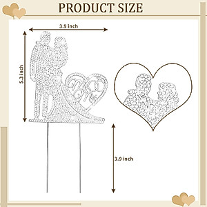 GAFATORY Wedding Cake Topper Rhinestone Metal Mr and Mrs Cake Topper Crystal Wedding Cake Decorations Bride and Groom Bridal Shower Theme Anniversary Party Silver Cake Topper