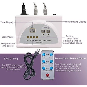JKIUI Infrared Sauna Blanket Fast Sweating Body Shape Upgraded Hand Stretch Design Professional Infrared Sauna Blanket with Sleeves Heat Detox for Body Relaxation at Home Use Women Men Silver