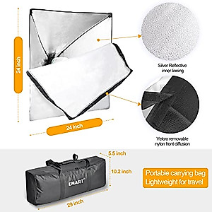 EMART Softbox Lighting Kit with Light Reflector, 24"x24" 1000W Photography Soft Box Continuous Light Set with Photo Studio Bulbs, Professional Camera Light Equipment for Video Recording, Filming