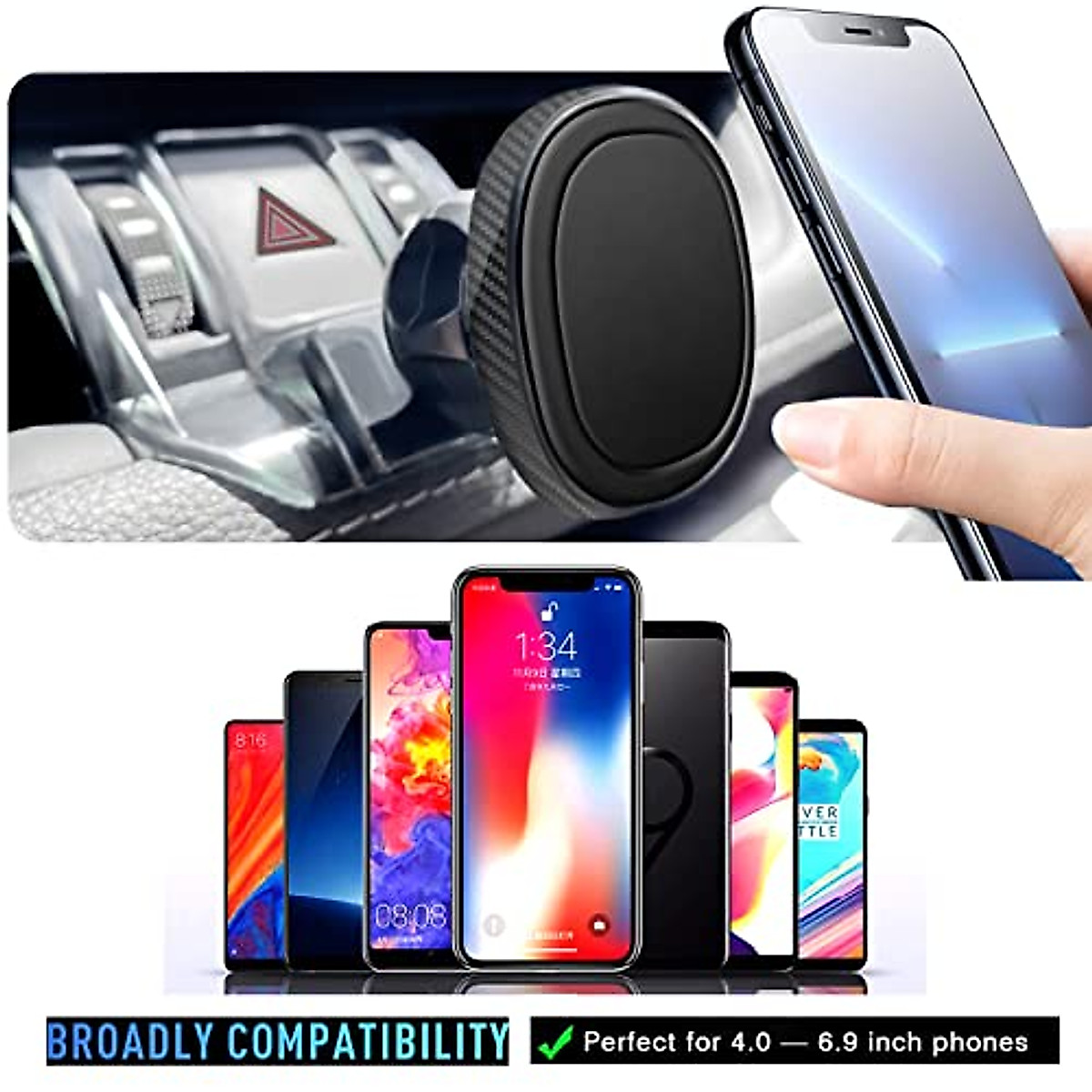 Mengfly Car Phone Holder, Air Vent Magnetic Stand Mount for Toyota RAV4 (2023 to 2019 Premium XLE, Adventure, TRD Off-Road, Limited, Hybrid XSE, Prime XSE), with Adjustment Wheel (Not Fit XLE, LE, SE)