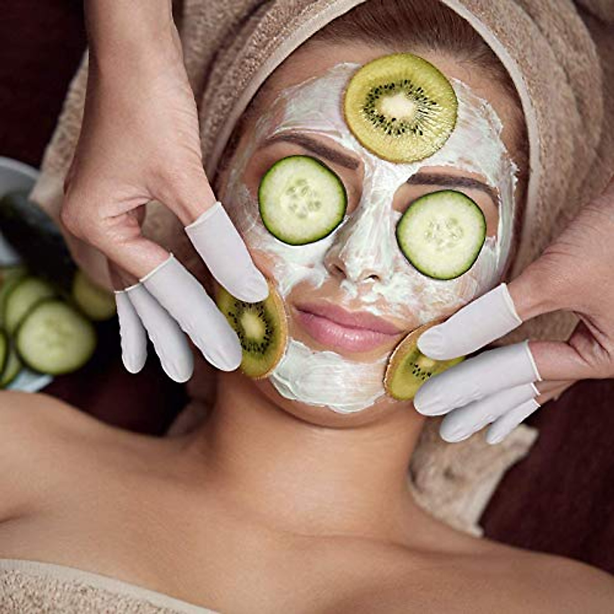 Cuttte (Approx. 330 PCS Latex Finger Cots, Disposable Medium Fingertips Protector Finger Covers