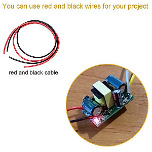 DKARDU 5 pcs AC-DC 12V 450mA Buck Module Power Supply Buck Converter Step Down Module 5.4W Transformers with red and Black Cable