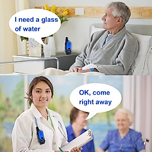 CallToU Caregiver Pager for Elderly Seniors Patient Disabled Home 2 Way Radio intercom System Mini Kids Wallkie Talkies Long Range for Outdoor