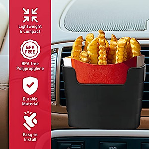 2 Burger Holder & French Fry Holder Pack - Car Essentials Pack food storage - Flexible Silicone Bowls for Holding Hamburgers - Reusable hamburger holder - Road Trip Essentials & Car Accessories