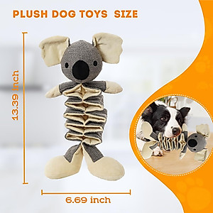 Dog Toys Soft Squeaky Durable Interactive Dog Chew Toys Stuffed Dog Toys Stimulates Puppy Teething Plush Animal Active Chewing Outdoor Reduce Boredom Squeaky Plush Durable Pet Interactive Koala