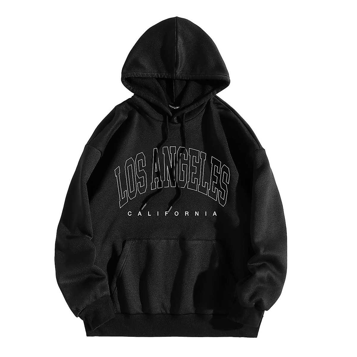 Sport Hoodies Cute College Hoodiess Solid Long Sleeve Hoodies for Teen Mens Aesthetic Los Angeles Hoodies for Men Black