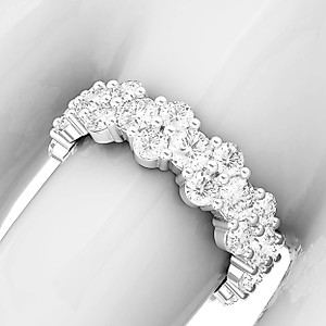 Sterling Silver Full Eternity Garland Ring Cluster with Genuine Moissanite Wedding Ring For Women (7)