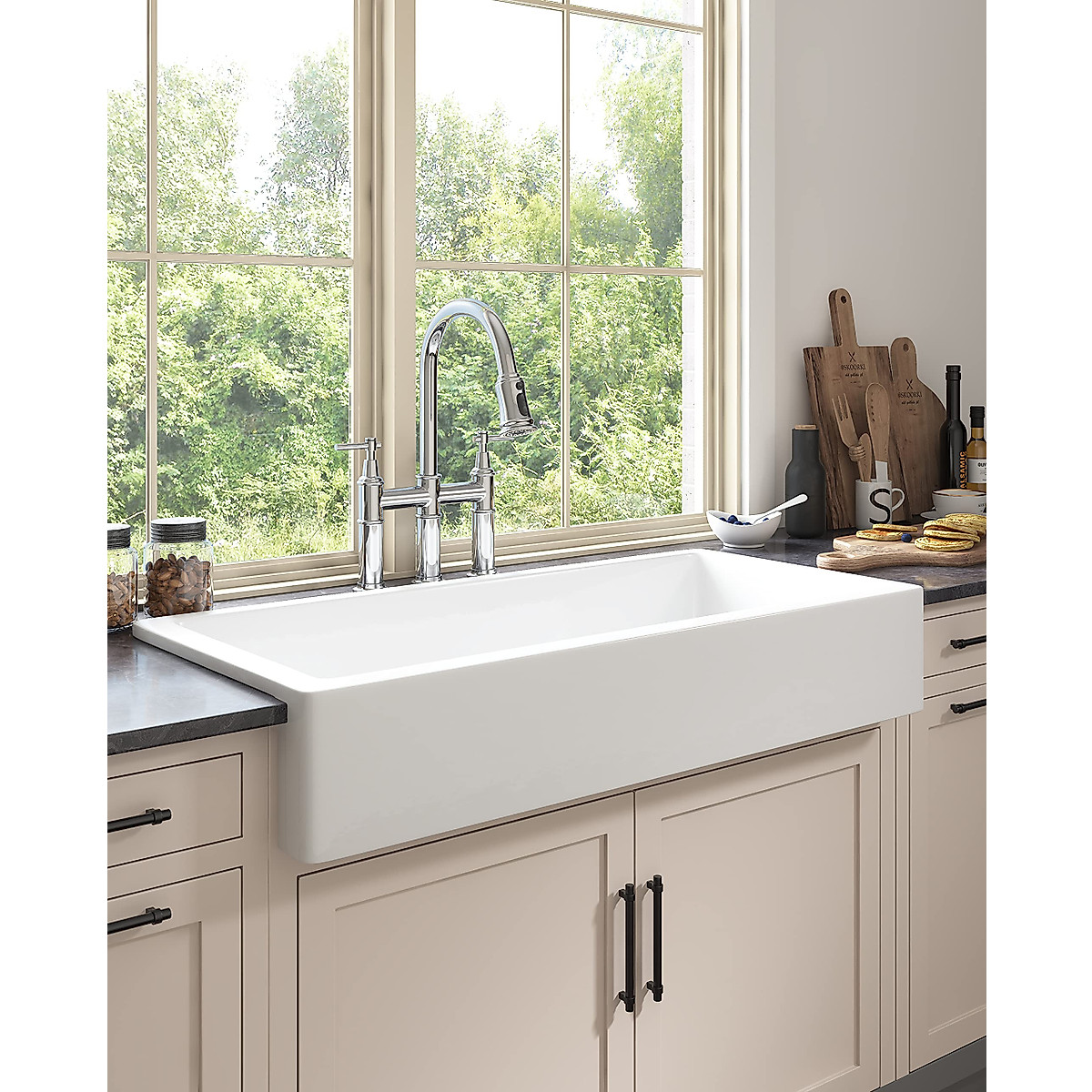 Trlec Pull Down Double Handle Kitchen Faucet