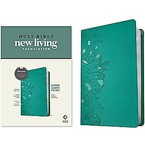 NLT Super Giant Print Bible, Filament Enabled (LeatherLike, Peony Rich Teal, Red Letter)