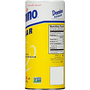 Domino White Granulated Pure Cane Sugar, 20 Oz Canister (Pack of 3)