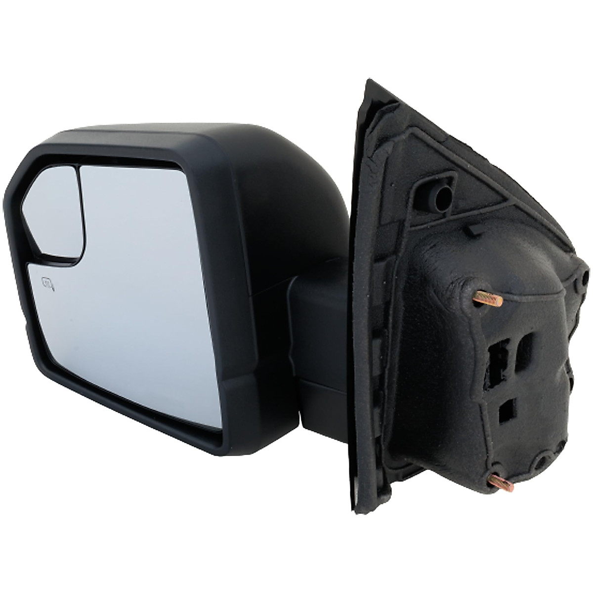 Kool Vue Driver Side Power Heated Mirror for Ford F-150 2015-2017 Manual Fold With Signal Light, Spotter Glass & Puddle Lamp; Without Memory & Auto-Dimming Textured