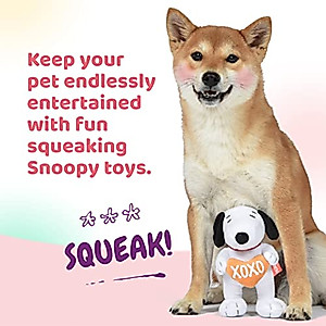 Peanuts for Pets Dog Toys Snoopy “XOXO” Plush Squeaker| 6” Snoopy Love Plush Squeakers Collection Pet Toys | Cute Peanuts Toy for Dogs Snoopy Stuffed Animal 6 inch, (FF19318)