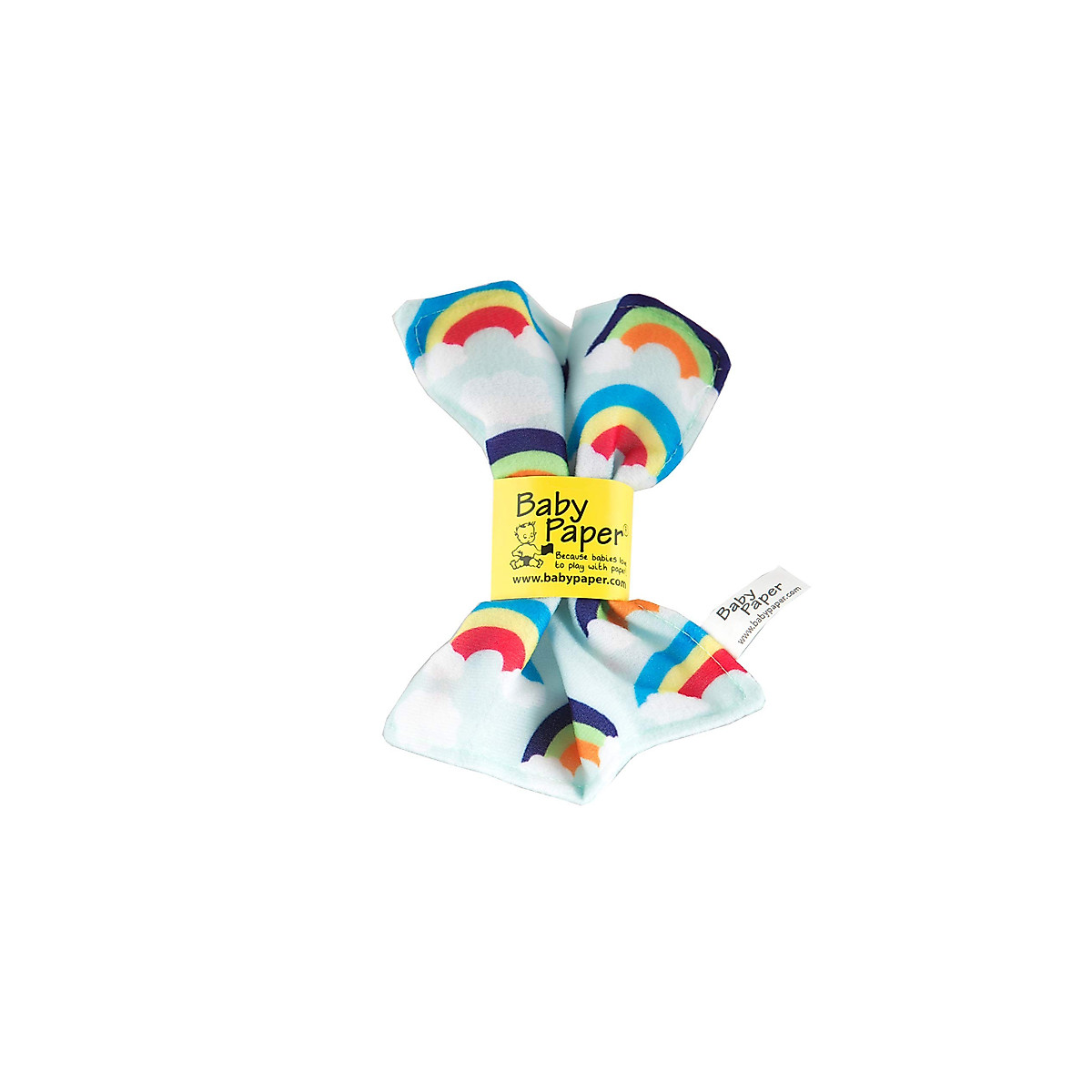 Original Baby Paper - Crinkle Teether and Sensory Toy for Babies and Infants | Rainbows | Non-Toxic, Washable | Great Gift for Baby Showers