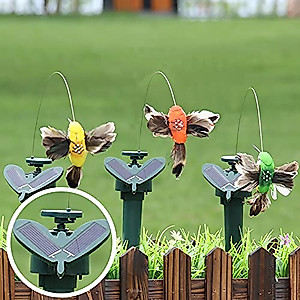 Hummingbird Solar Garden Dancing Decor Hummingbird Solar/Battery Powered Decoration & Hangs Large Glass Vases Floor Standing (A, One Size)