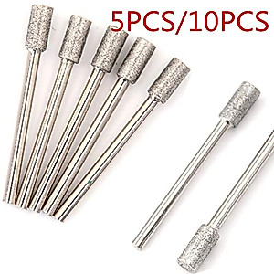ABST51163 Abrasive New 5/10Pcs Diamond Chainsaw Sharpeners Burr Stone File Chain Saw Sharpening Diamond Drills - (Type: 10Pcs)