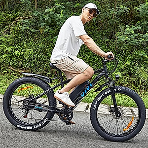 Vivi F26F Electric Bike 500W 26" x 4.0 Fat Tire Electric Bike with 48V 13Ah Removable Battery, 7 Speed, 25MPH, Cruise Control, Up to 50 Miles for Commuting, Beach, Snow