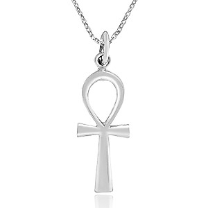 AeraVida Eternity Egyptian ANKH Religious Cross .925 Sterling Silver Necklace