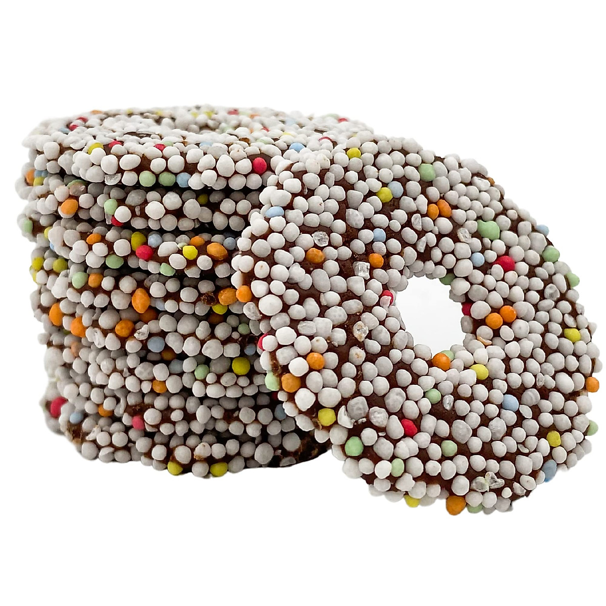 Needzo Hermann the German Chocolate Rings with Sprinkles, Ring Shaped Cookie Chocolates, Holiday Stocking Stuffers, Present Fillers, and More, 6.17 ounces